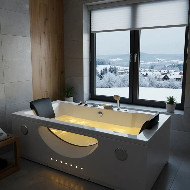 BPS-koupelny Hydromasážní vířivá vana Levante 659 180x90 s ohřevem vody