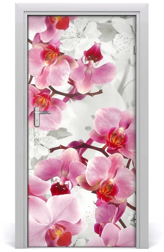 Fototapeta na dveře Růžová orchidej 85x205 cm