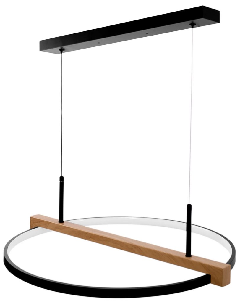 Toolight Toolight, LED stropní svítidlo 60cm + dálkové ovládání APP1530-CP, černá-hnědá, OSW-05660