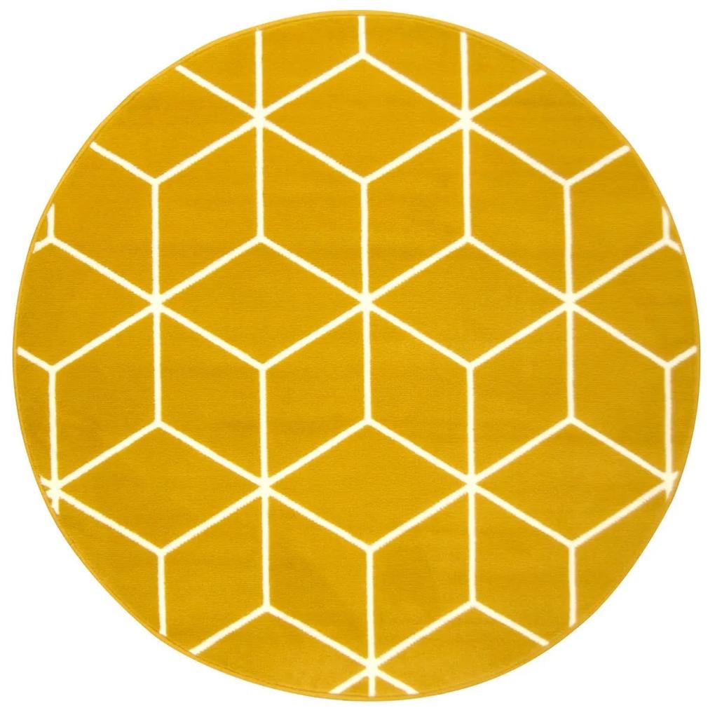 Kulatý koberec LUNA 503746/89955 hořčicový žlutý Rozměr: průměr 160 cm