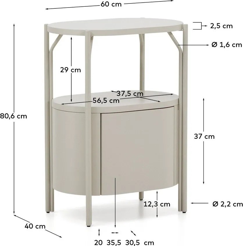 Bílá skříňka pod umyvadlo 60x81 cm Arely – Kave Home