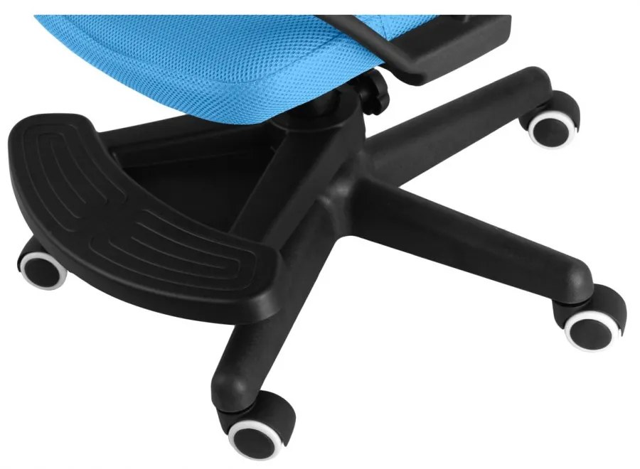 Dětská židle Neoseat MONKEY s podnoží — látka, černá / světle modrá