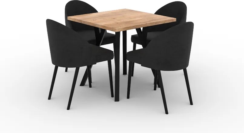 ADRK Furniture Sada stůl s židlemi RODOS 84 SE-ROD-84-L