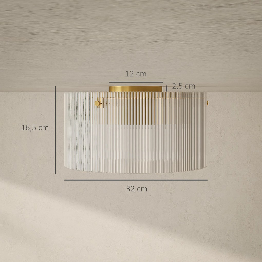 HOMCOM Stropní lampa s akrylovým stínidlem, kov, kompatibilní s halogenovými a LED žárovkami
