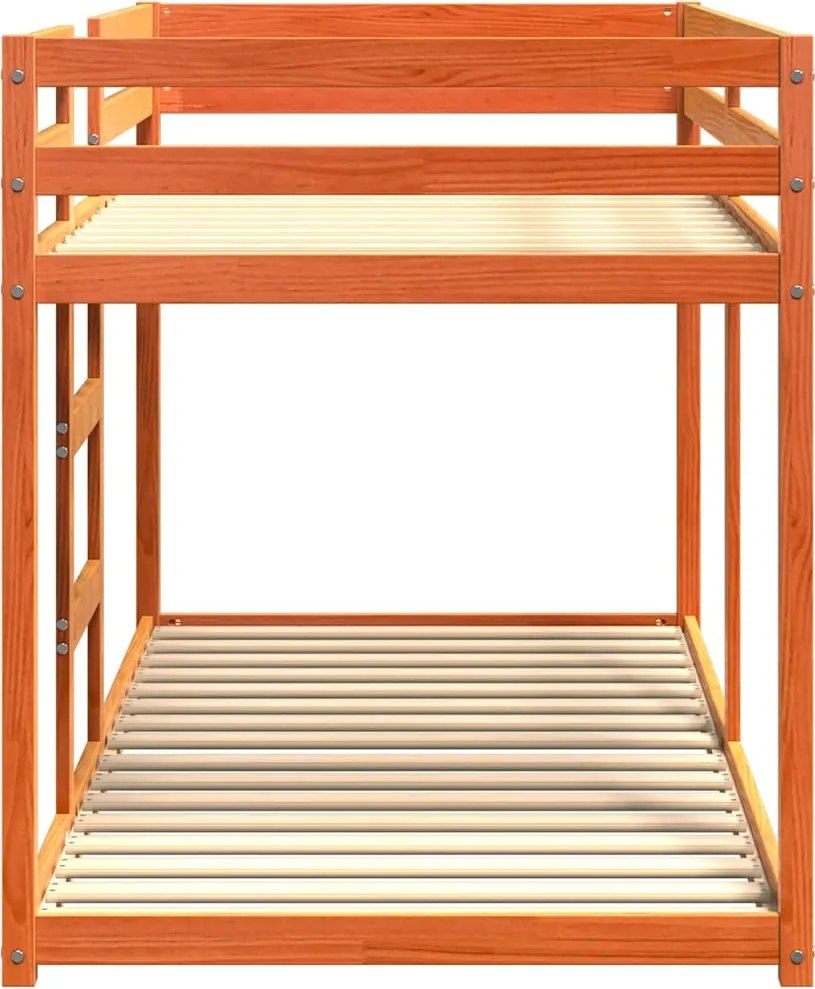 Patrová postel voskově hnědá 90x200 cm masivní borové dřevo 3214874