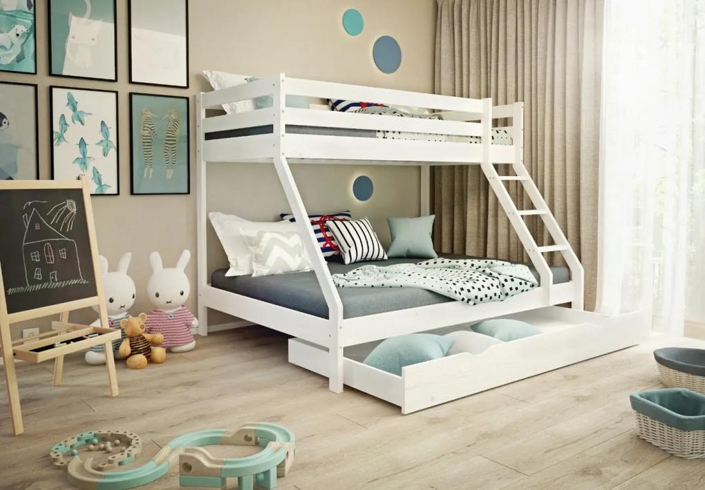 Dětská patrová postel Conrad bílá s rošty ZDARMA