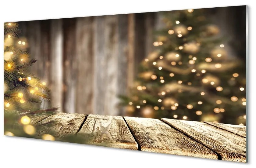 Obraz na skle Desky vánoční stromky 100x50 cm