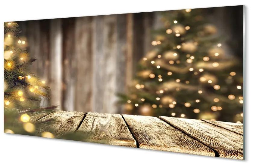 Obraz na skle Desky vánoční stromky 120x60 cm