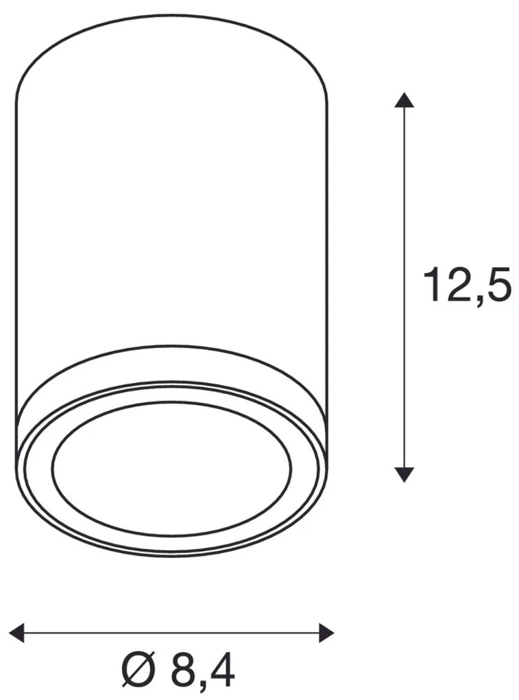 SLV Enola Round S, venkovní stropní svítidlo, LED 9W 3000/4000K, antracit, průměr 8,4cm, IP65