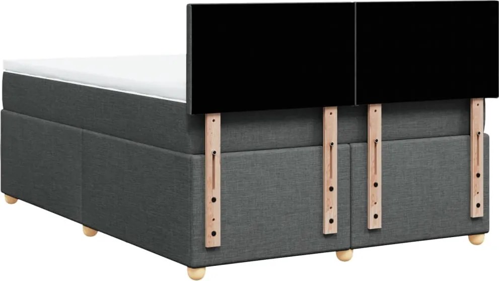 Box spring postel s matrací tmavě šedá 160x200 cm textil 3286725