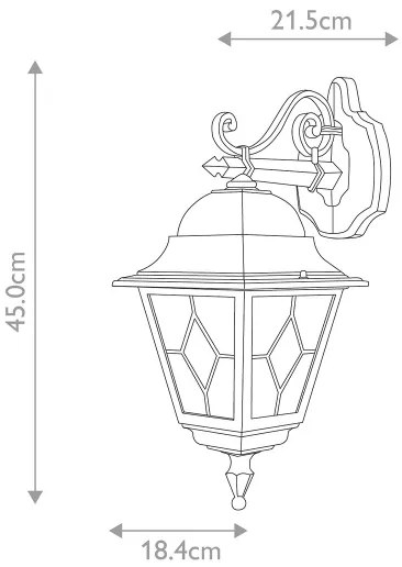 Elstead NR2-BLK - Venkovní nástěnné svítidlo NORFOLK 1xE27/100W/230V IP43