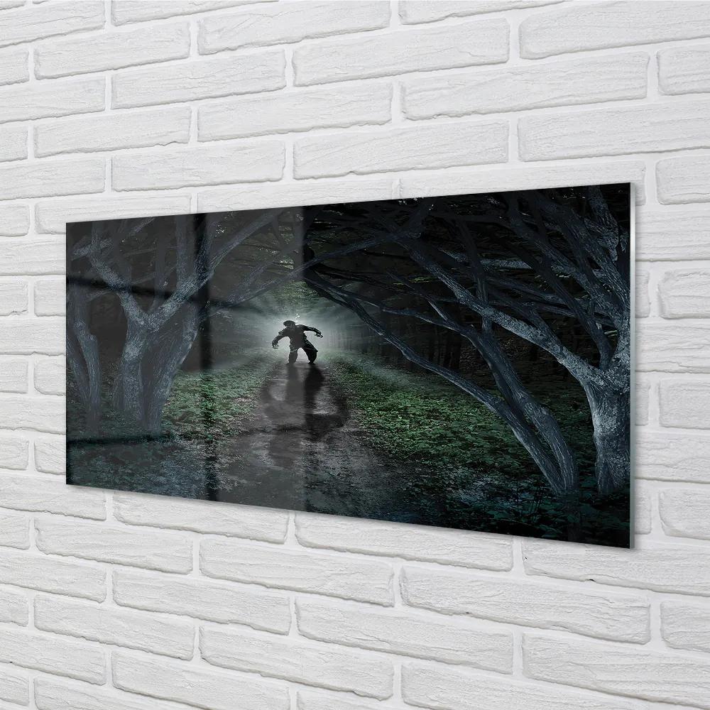 akrylový obraz strom formu temného lesa 100x50 cm