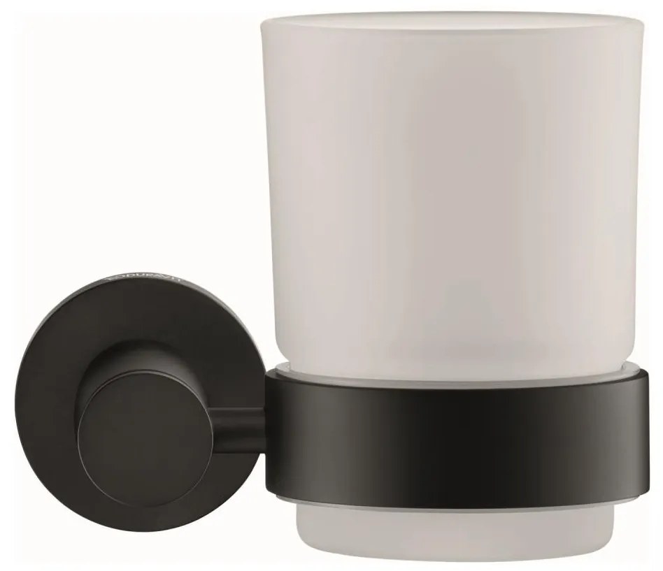 Duravit 99204600 - Nástěnný stojánek na zubní kartáčky D-CODE pravá matná černá 0099204600