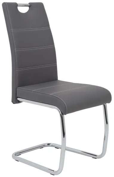 Jídelní židle Flora II, šedá ekokůže