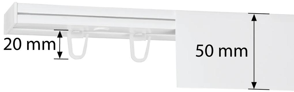 Dekodum Stropní kolejnice z PVC jednořadá bílá s krytem Délka: 330 cm, Typ přichycení: žabky