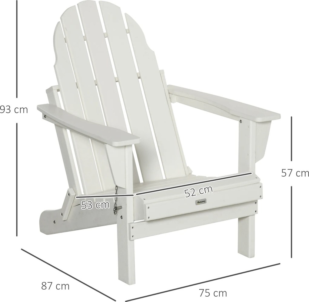 Zahradní židle, skládací židle, ergonomický design, odolná proti povětrnostním vlivům, plast, bílá, 75 x 87 x 93 cm