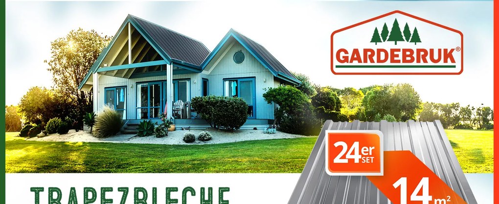 Trapézový plech sada 24 ks antracitová 129x46cm 14m²