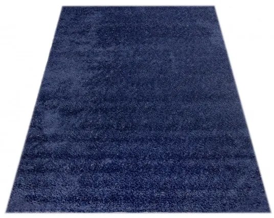 Kusový shaggy koberec jednobarevný SOHO P113A NAVY modrý Rozměr: 60x200 cm