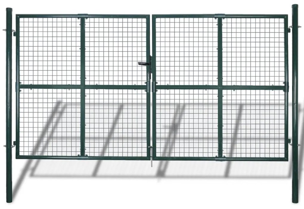 Dvoukřídlá plotová brána z oceli s práškovým lakem