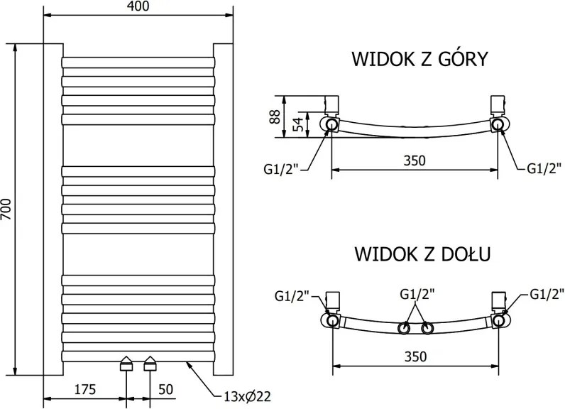 Mexen Ares elektrický radiátor 700 x 400 mm, 300 W, zlatý - W102-0700-400-2300-50