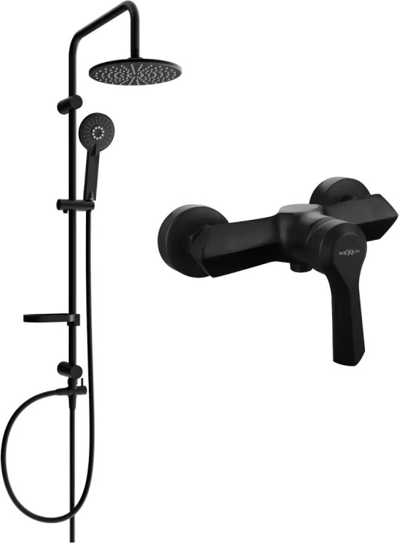 Mexen Carl sprchový set s dešťovou sprchou a sprchovou baterií Sabre, černá, 72140240-70
