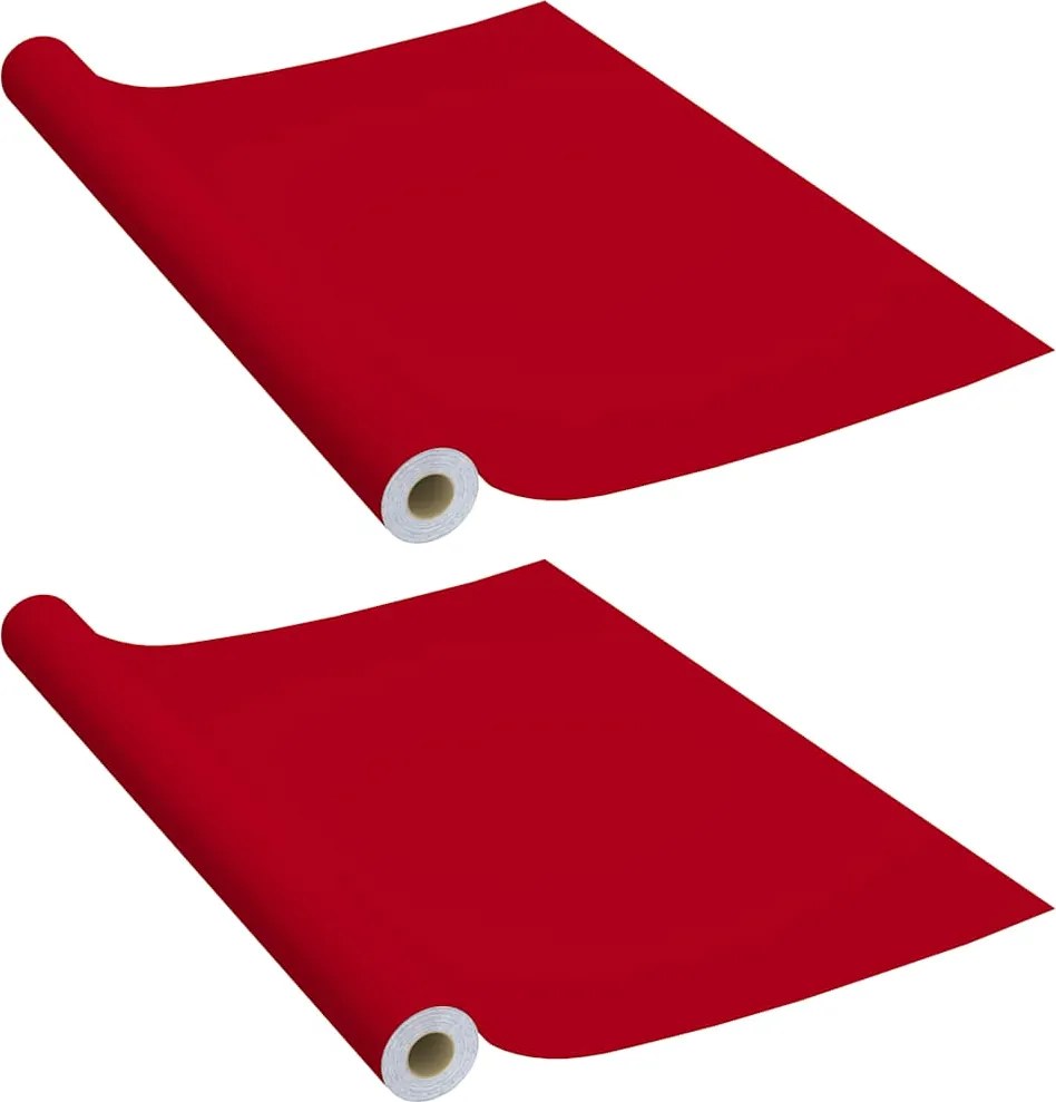 Samolepící tapety na nábytek 2 ks červené 500 x 90 cm PVC 3059653
