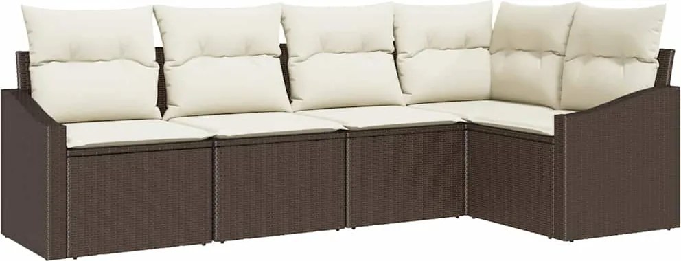 Set pohovek 5 ks Hnědá polyratan 3346718