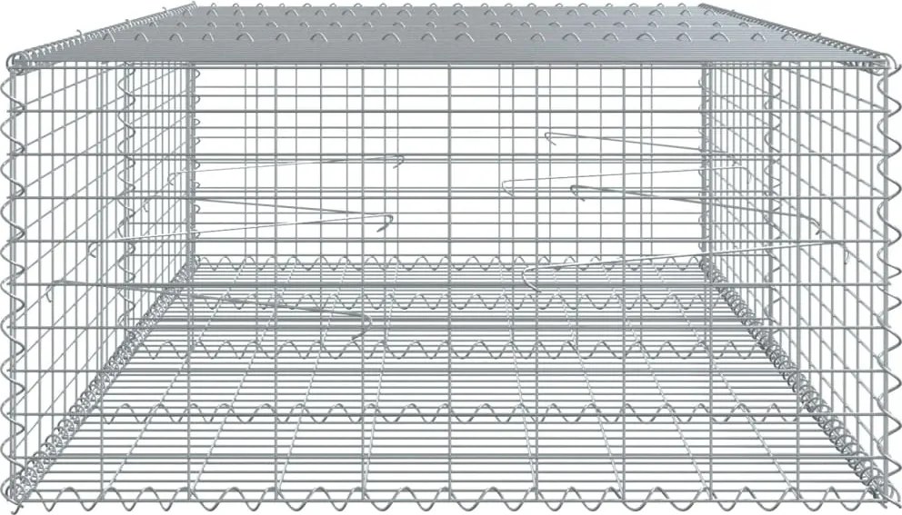 Gabionový koš s víkem 200 x 100 x 50 cm pozinkované železo 3295179
