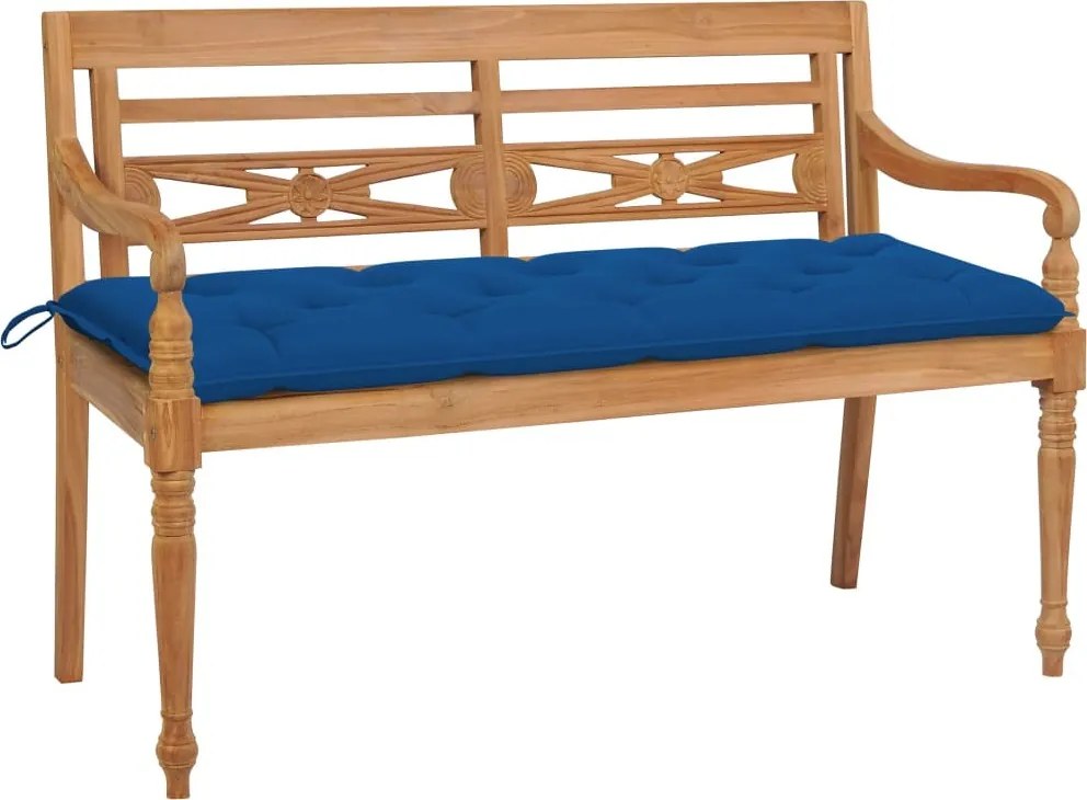 vidaXL Lavice Batavia s poduškou 150 cm masivní teak [3062200] Barva: Šedá