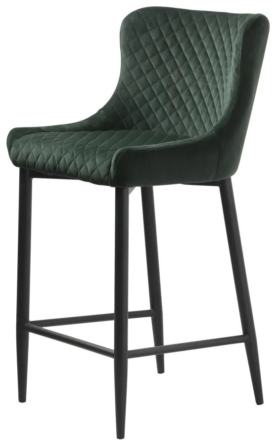 Designová barová židle Hallie zelený samet