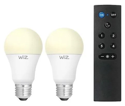 SADA 2x LED Stmívatelná žárovka A60 E27/9W/230V 2700K Wi-Fi + DO - WiZ
