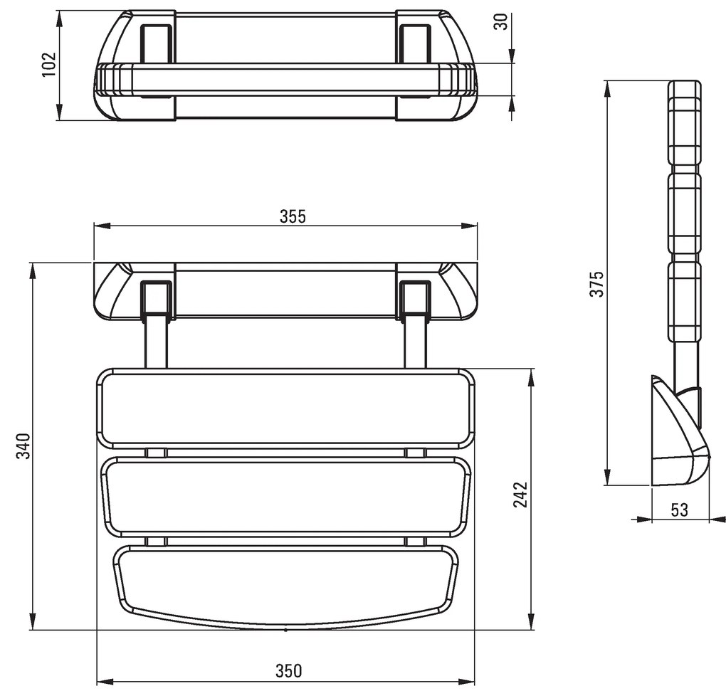 Deante Vital příslušenství, závěsná sklopná židle, bílá, NIV_651A