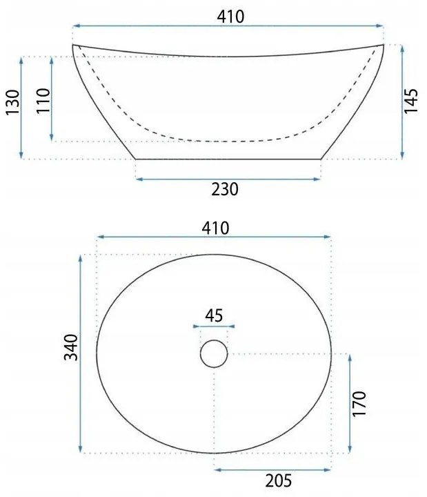 Keramické umyvadlo na desku REA BASARO HERA bílá/stříbrná