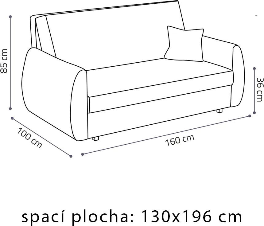 Pohovka VIVA III ART | 160 cm | rozkládací + úložný prostor | VÝBĚR TKANIN