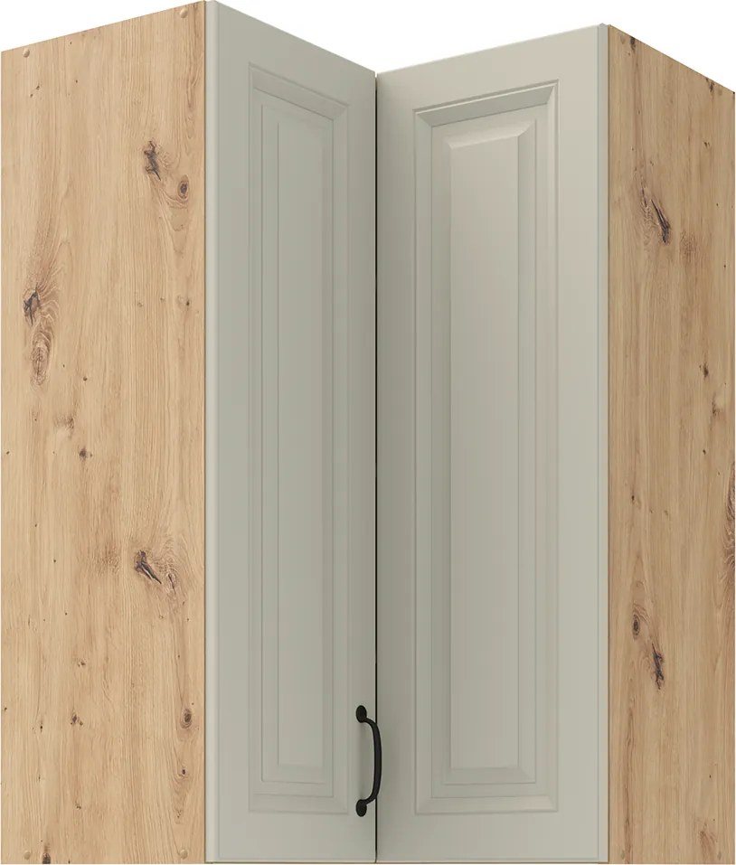 STILO ac | horní skříňka 60x60 GN-90 2F (90°) rohová s policemi | 60x60 cm | VYSOKÁ | artisan/světle šedá