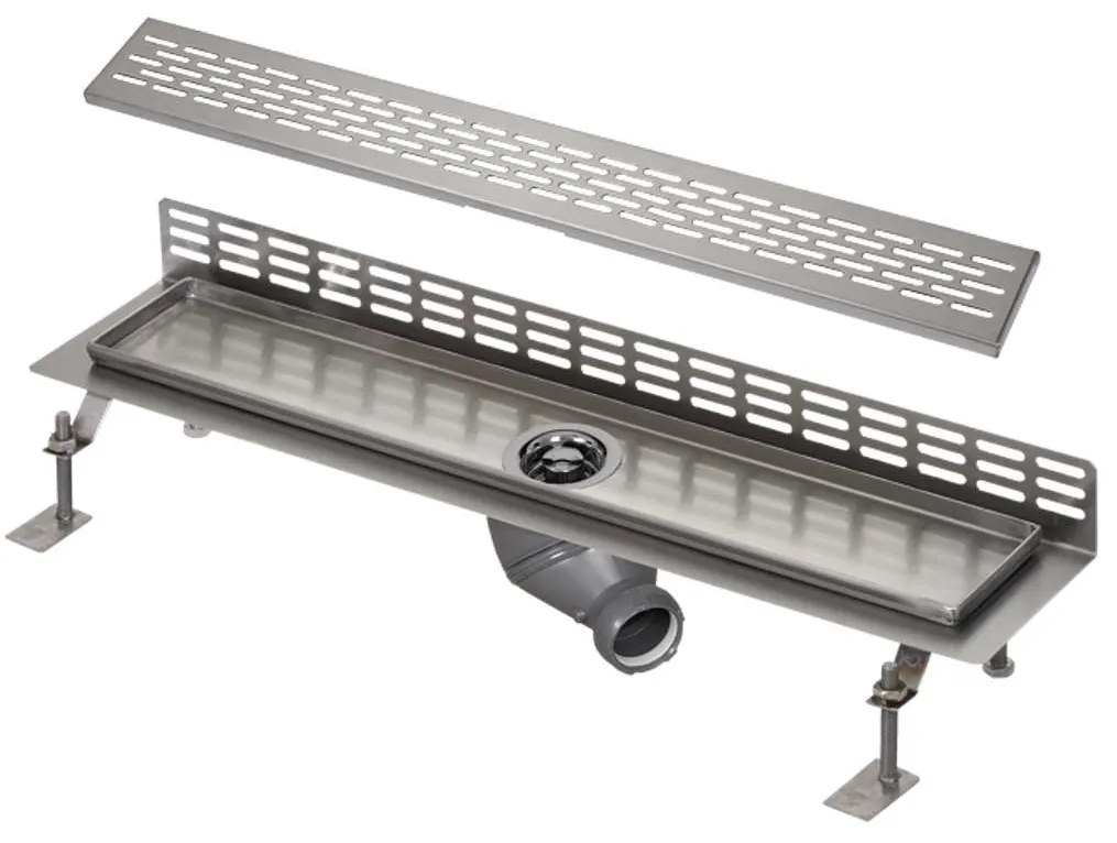 Sanela - Sprchový žlab ke stěně, délka 75 cm, lesklá nerez SLKN 06E