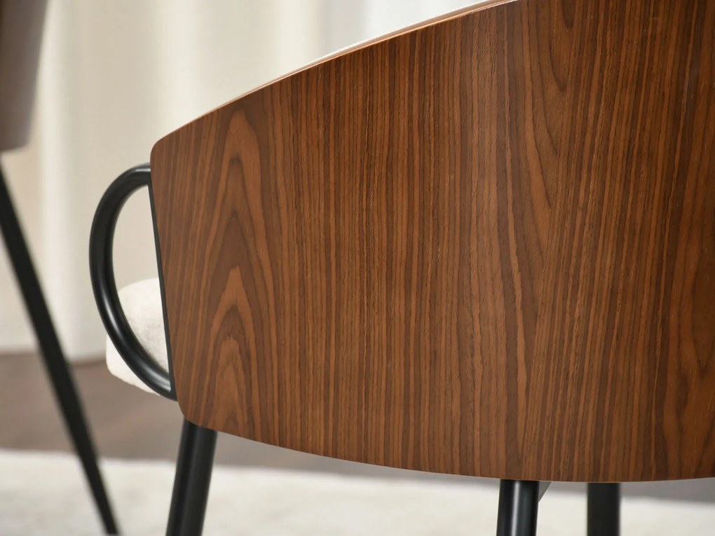 Jídelní židle CERYS - ořech / béžová