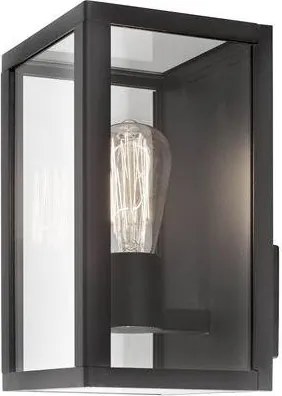 NV 870026 Venkovní nástěnné svítidlo ZEST černý litý hliník čiré sklo E27 1x12W 220-240V IP54 bez žárovky - NOVA LUCE