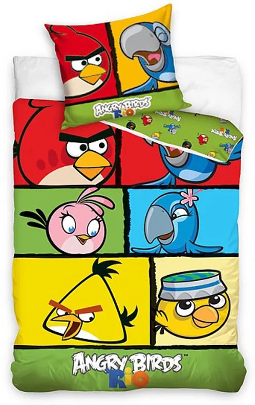 CARBOTEX Povlečení Angry Birds Rio kostky