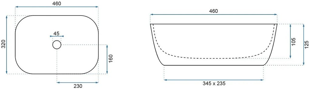 Keramické umyvadlo na desku REA BELINDA STONE - AIAX béžový mramor lesk
