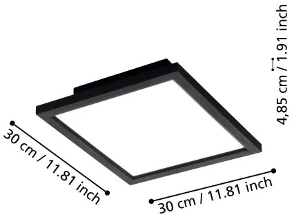 Eglo 31723 - LED Stmívatelné stropní svítidlo SALOBRENA-Z LED/15,3W/230V černá