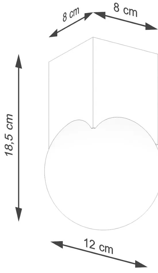 Stropní svítidlo v přírodní barvě se skleněným stínidlem 12x12 cm Rayer – Sollux