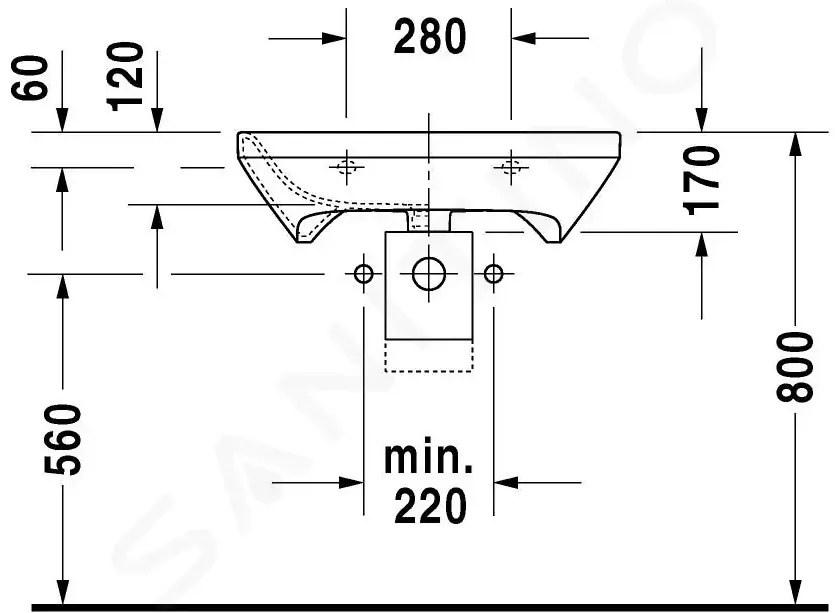 DURAVIT - DuraStyle Umyvadlo Med, 650x570 mm, bílá (2330650070)