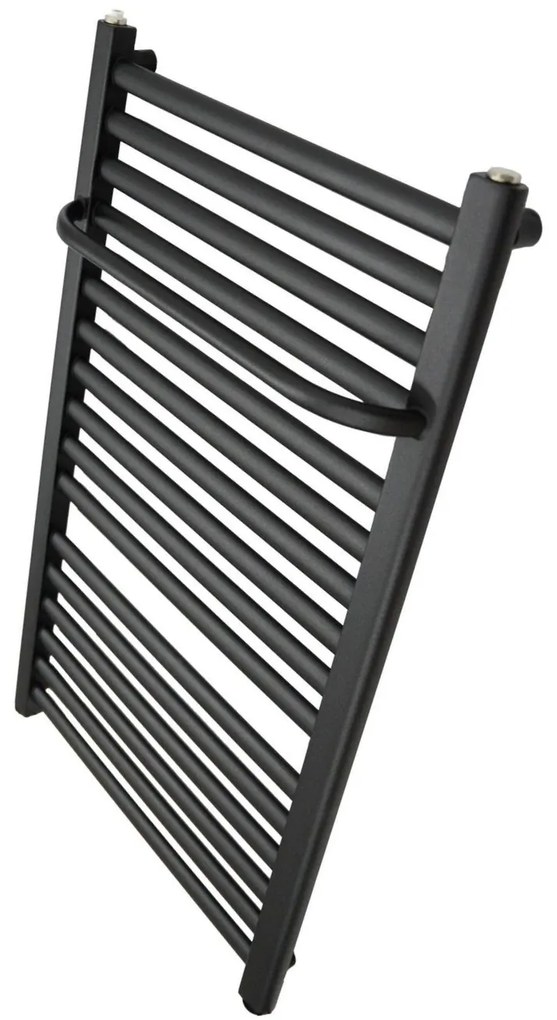 Regnis LE-R, topné těleso s věšákem na ručníky 440x1205mm, 521W, černá, LE-R/1205/440/D400/BLACK