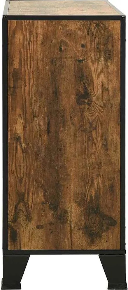 Úložná skříň rustikální hnědá 72 x 36 x 82 cm kov a MDF 335907