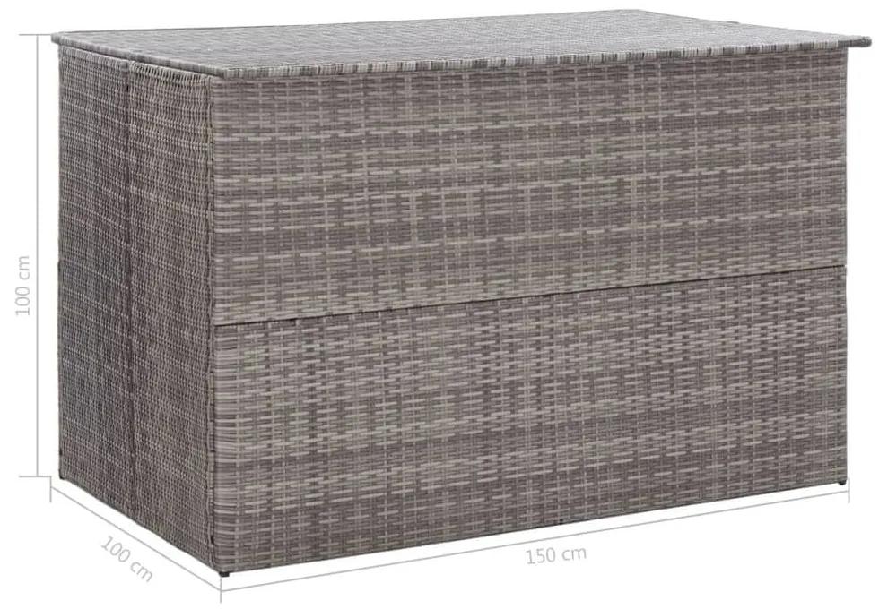 Petromila Zahradní úložný box šedý 150 x 100 x 100 cm polyratan