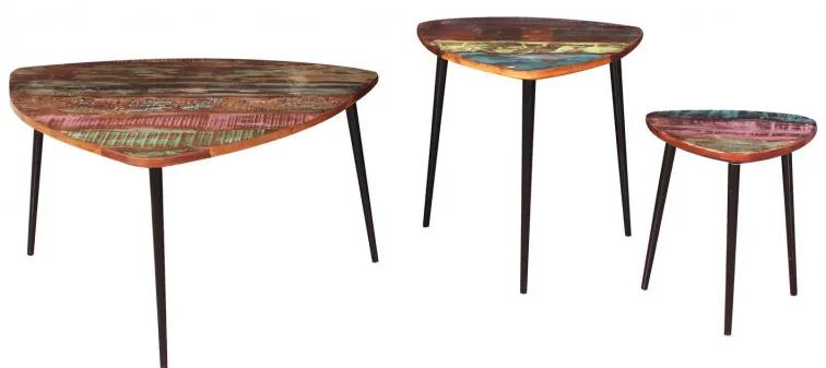 Barevný konferenční stolek z recyklovaného dřeva Openwater 40x37