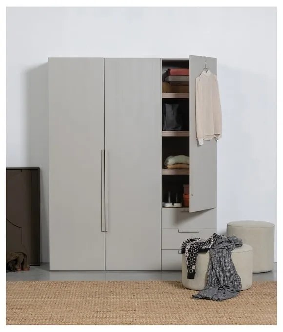 Šedá modulární skříň v dekoru ořechu 55x210x58 cm Rens – WOOOD
