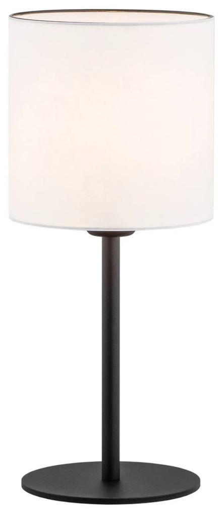 Textilní stolní lampa Harris, černá, stínidlo bílé