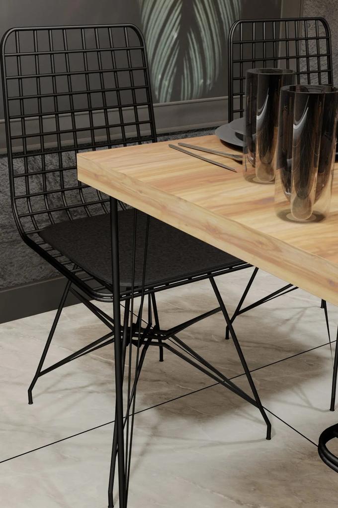 Hanah Home Sada stolu a židlí (5 kusů) Nmsymk001, Dub, Černá